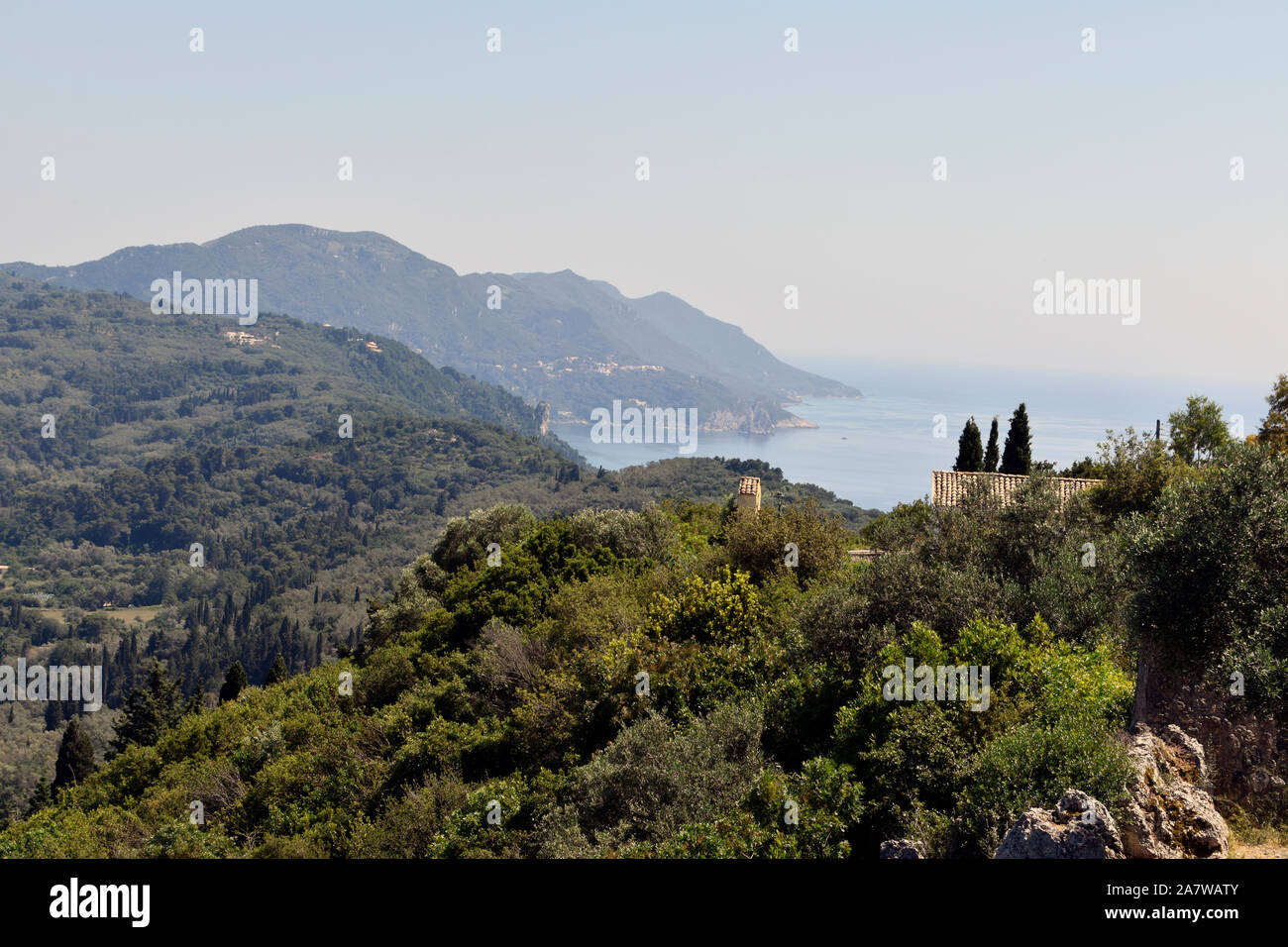 tourist island greece ionian korfu Stock Photo - Alamy