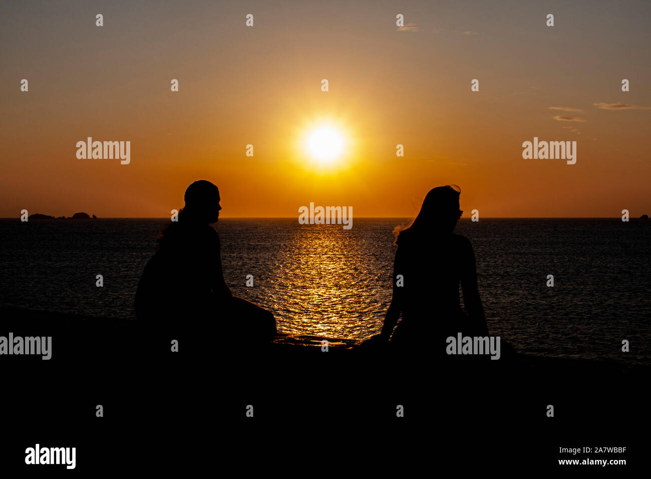 Sunset and Sunrise in Greece Stock Photo - Alamy