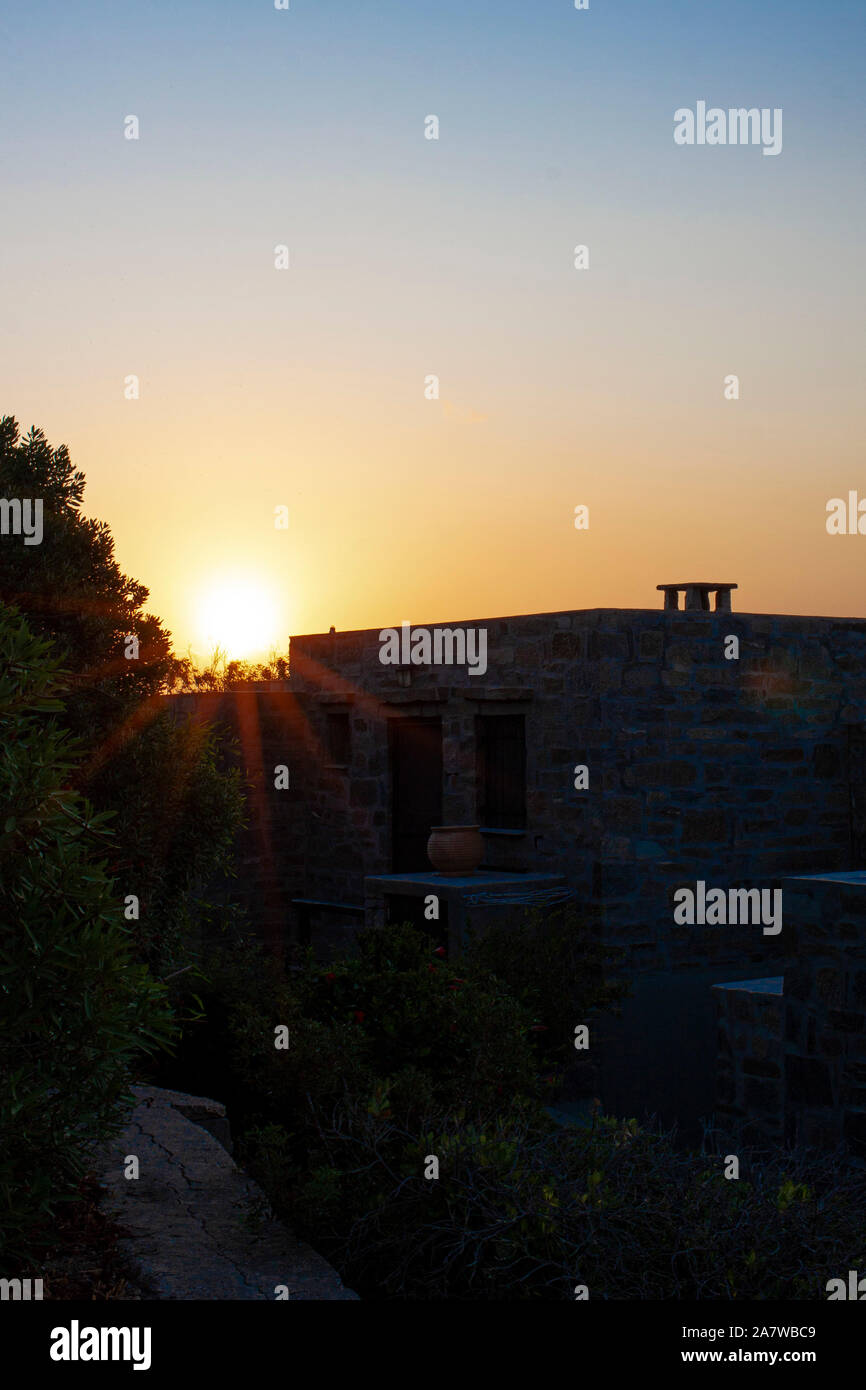 Sunset and Sunrise in Greece Stock Photo - Alamy