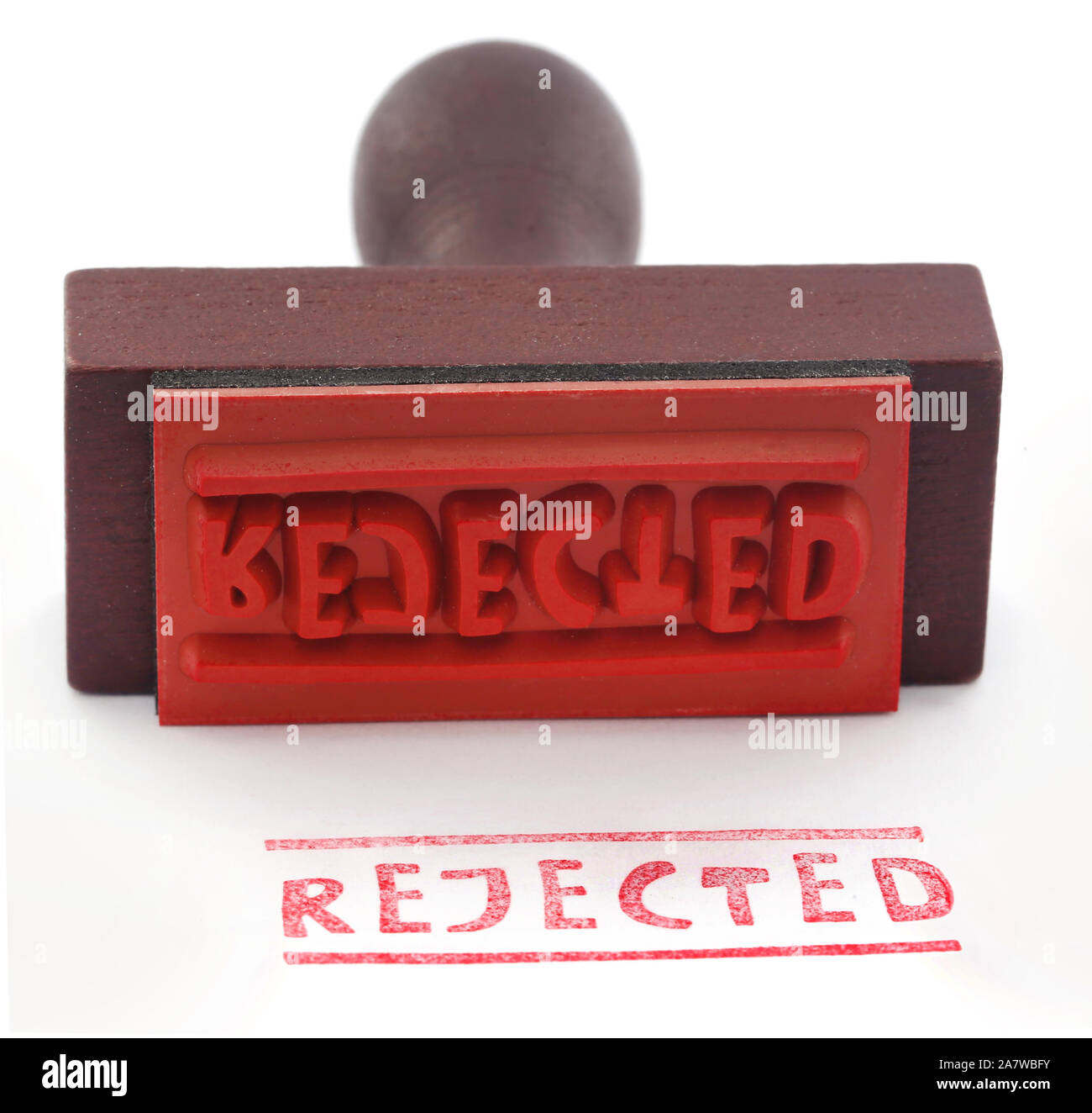 Rejected rubber stamp with pad over white Stock Photo - Alamy