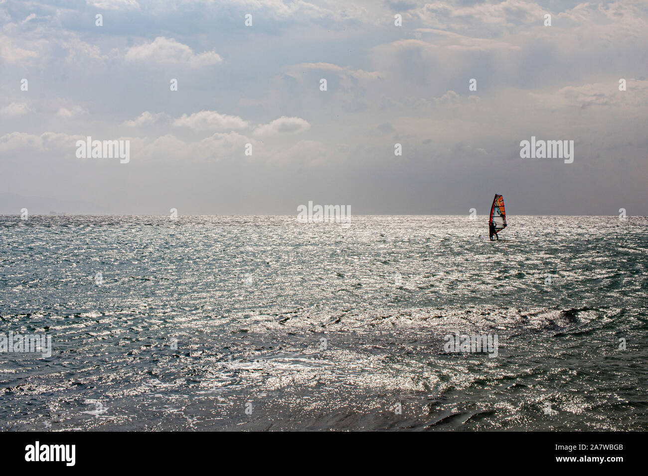 Surfing in Paros Stock Photo - Alamy