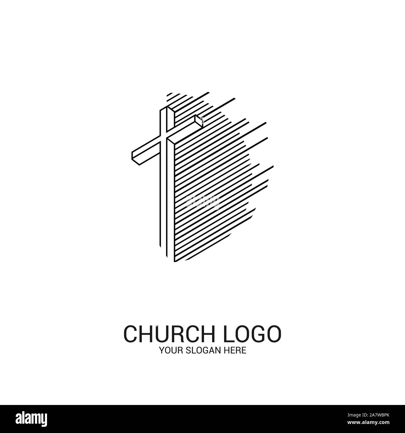 Church logo. Christian symbols. Cross of the Lord and Savior Jesus ...