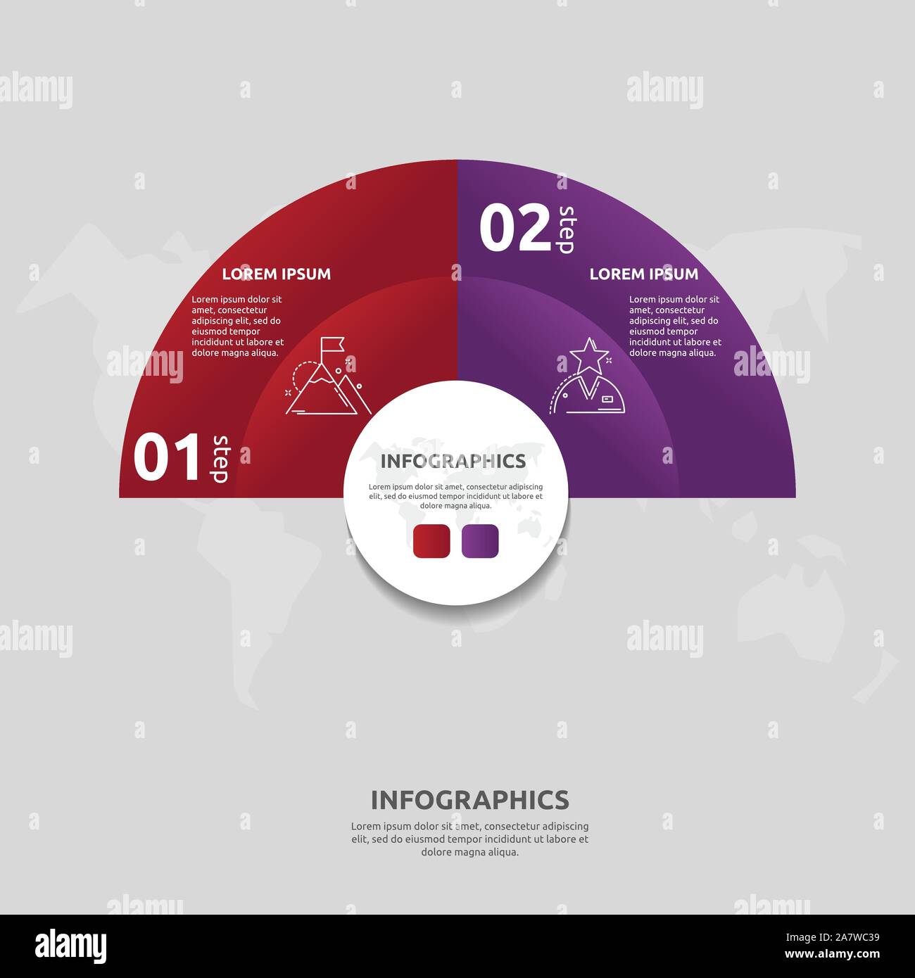 Vector flat template circle and sector infographics. Business concept ...
