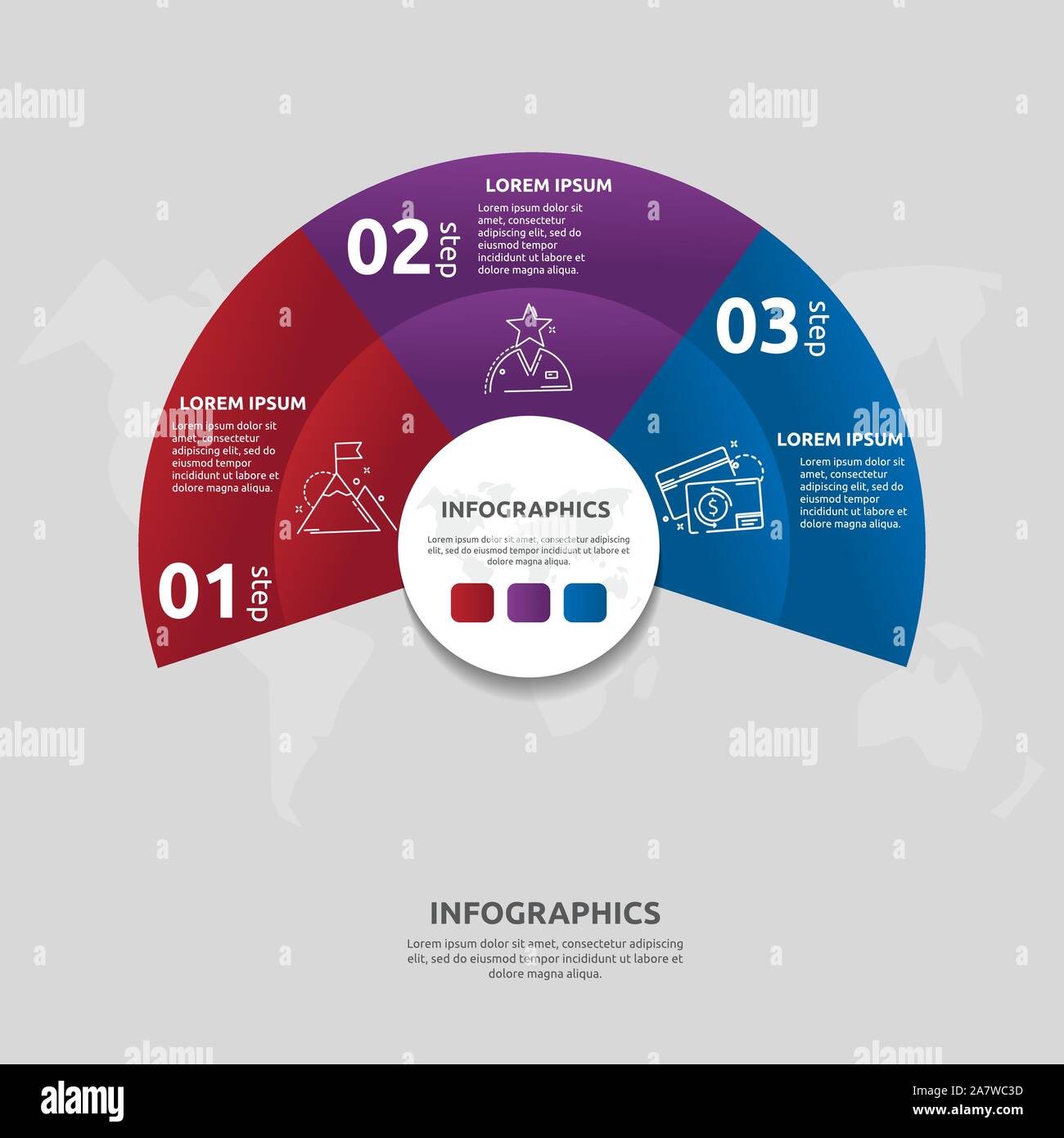 Vector flat template circle and sector infographics. Business concept ...