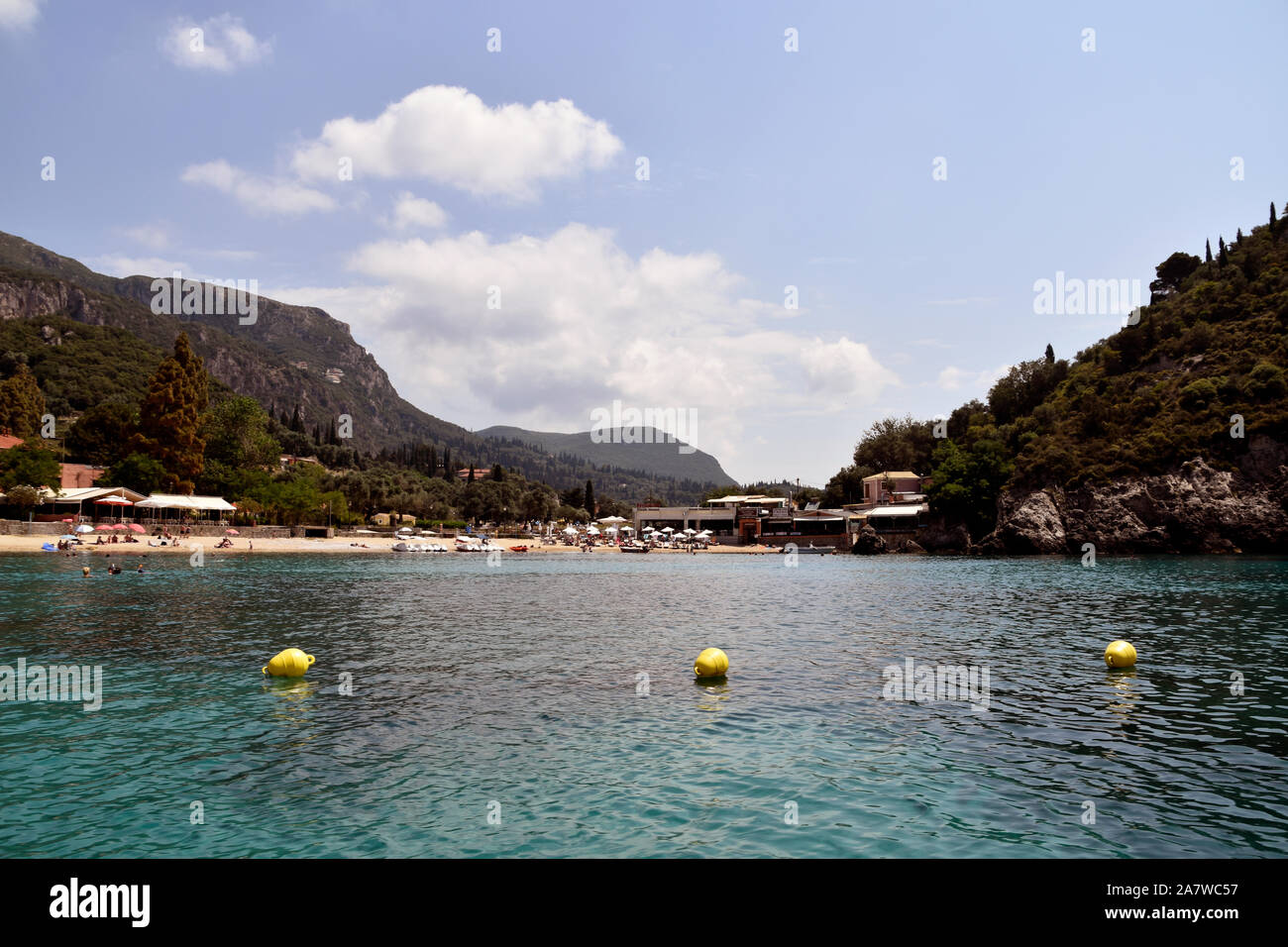 tourist island greece ionian korfu Stock Photo - Alamy