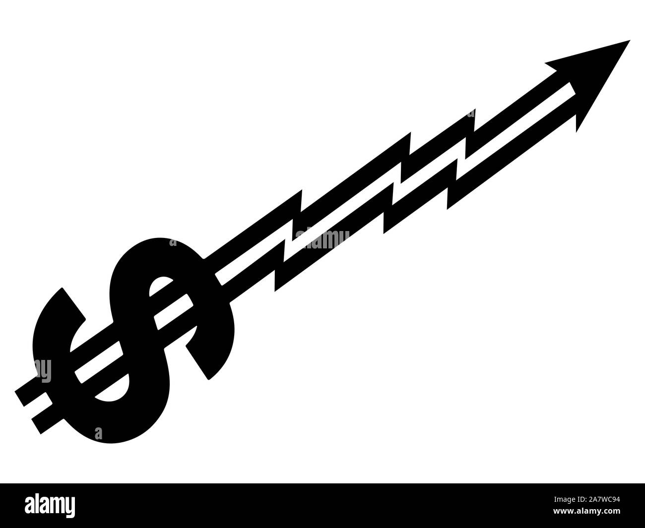 Growing arrow dollar sign.Finance concept. Vector illustration eps 10 ...