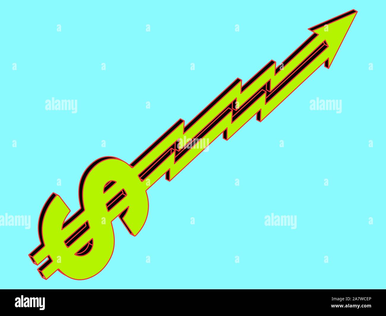 Growing arrow dollar sign.Finance concept. Vector illustration eps 10 ...