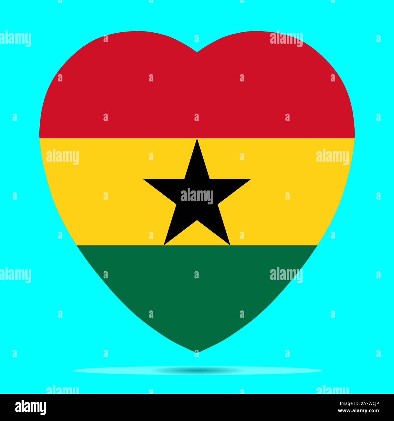 Ghana Flag In Heart Shape Vector illustration eps 10 Stock Vector Image ...
