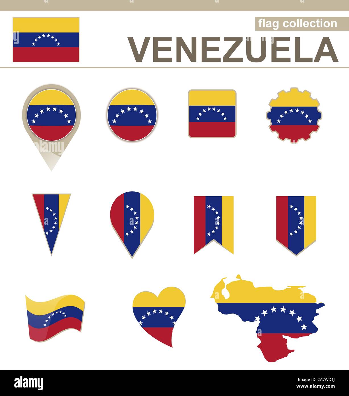 Venezuela Flag Collection, 12 versions Stock Vector Image & Art - Alamy