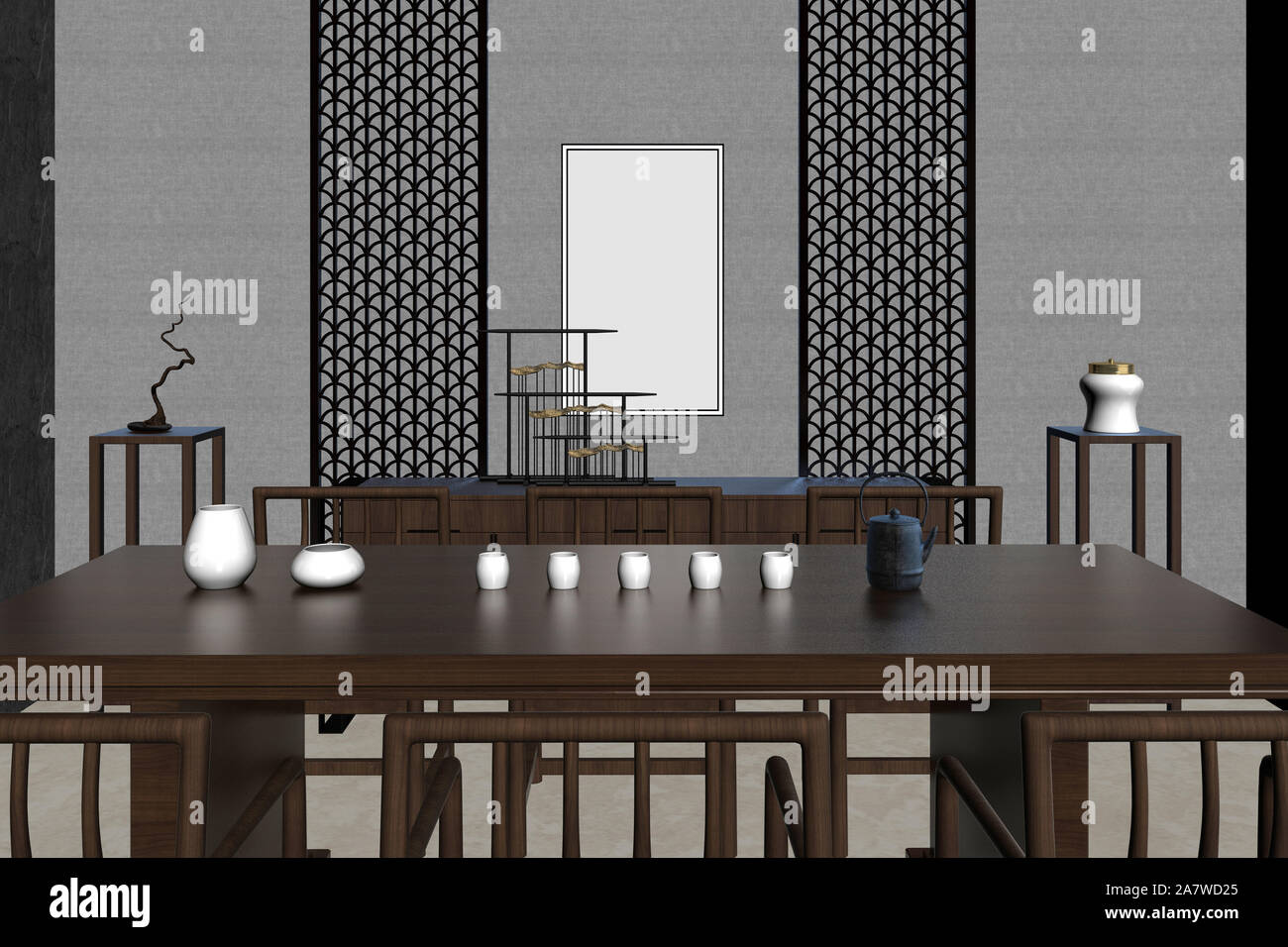 3d render dining table hi-res stock photography and images - Alamy