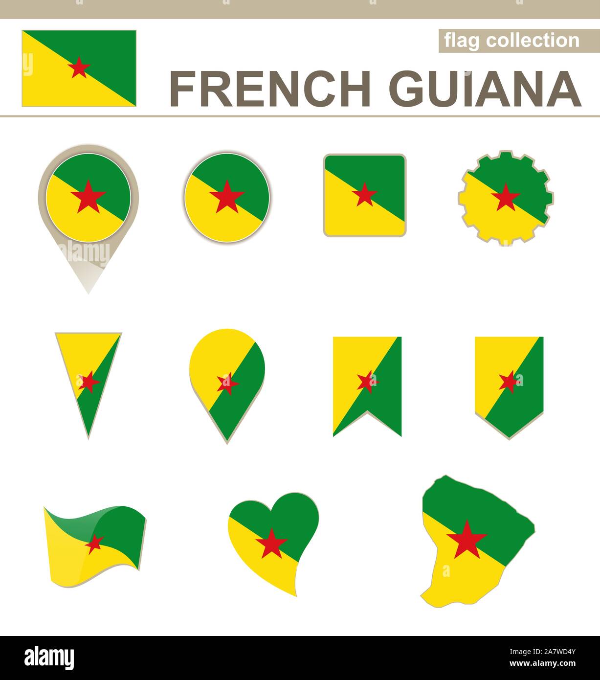 French guiana flag icon Stock Vector Images - Alamy