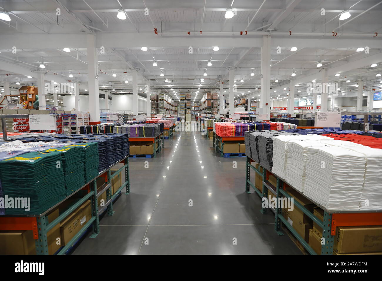 Interior view of the first brick-and-mortar store of Costco in the ...