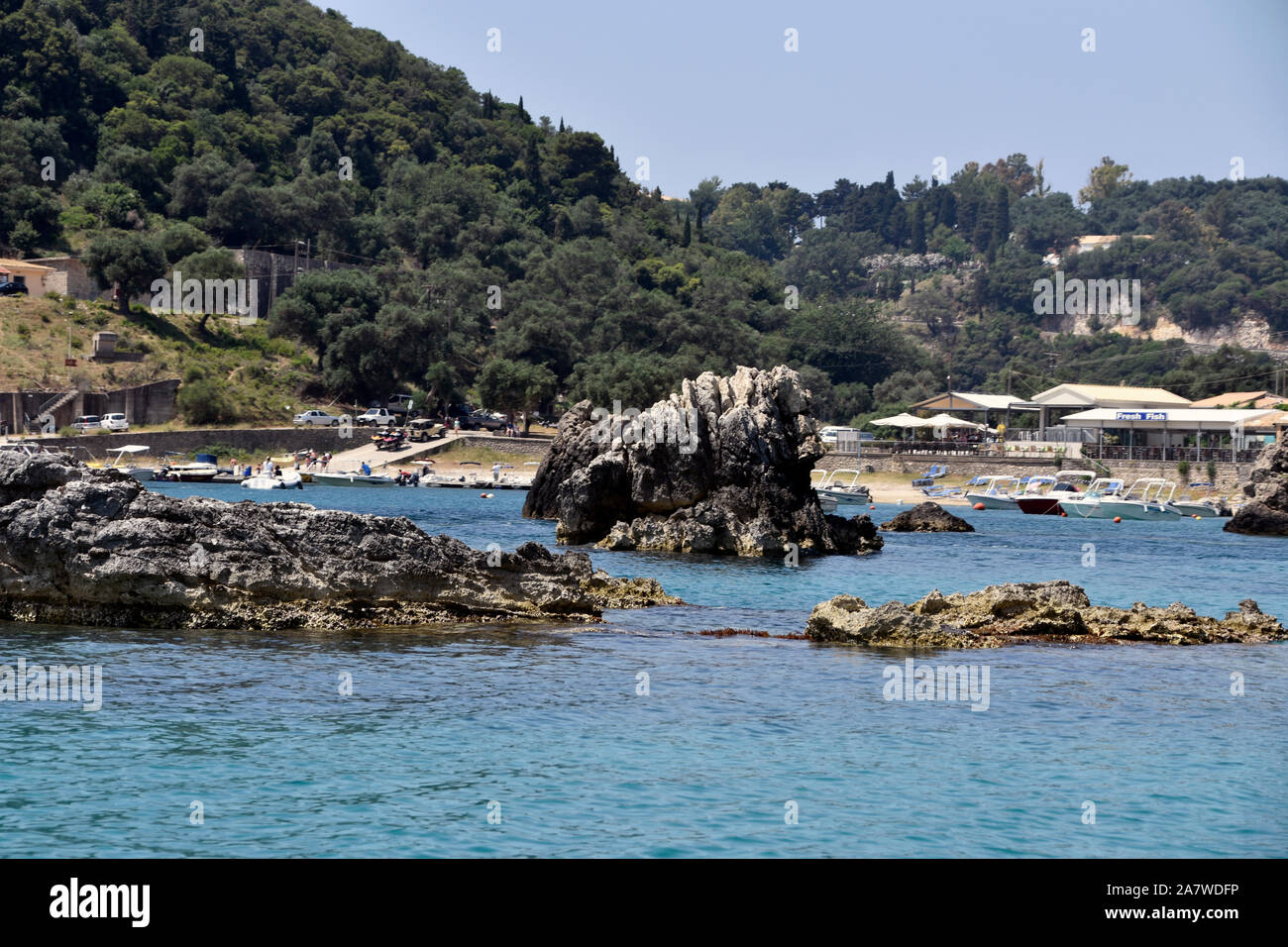 tourist island greece ionian korfu Stock Photo - Alamy