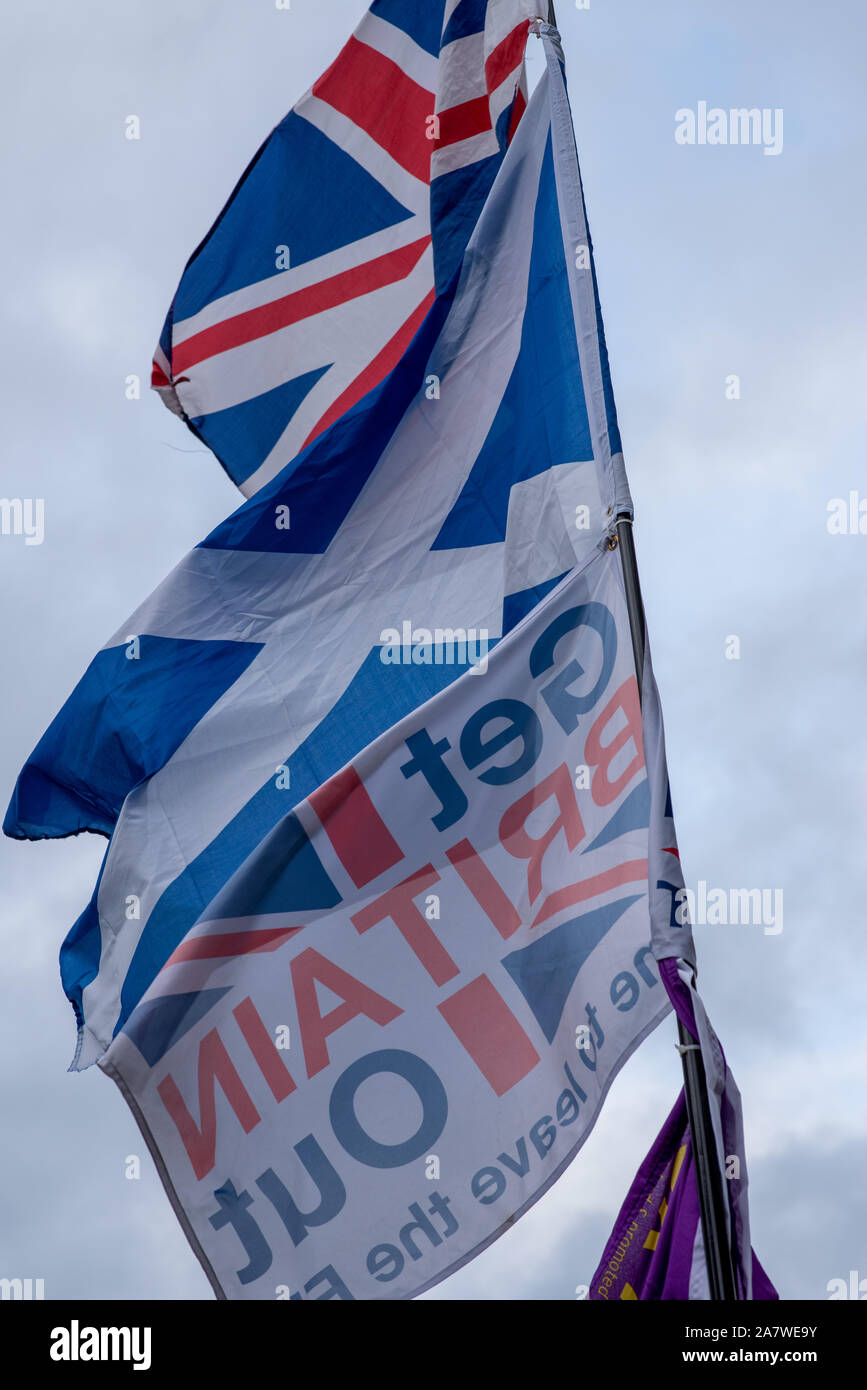 London, United Kingdom - October 25: Pro-Brexit activists installed a ...