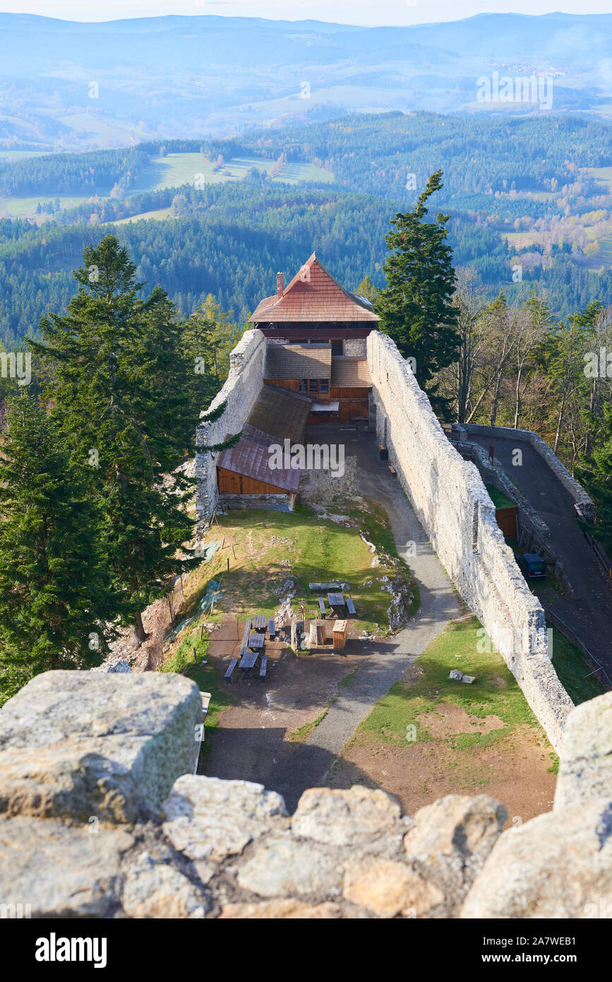 Kasperk castle, Sumava National Park (Bohemian forest), Czech Republic ...