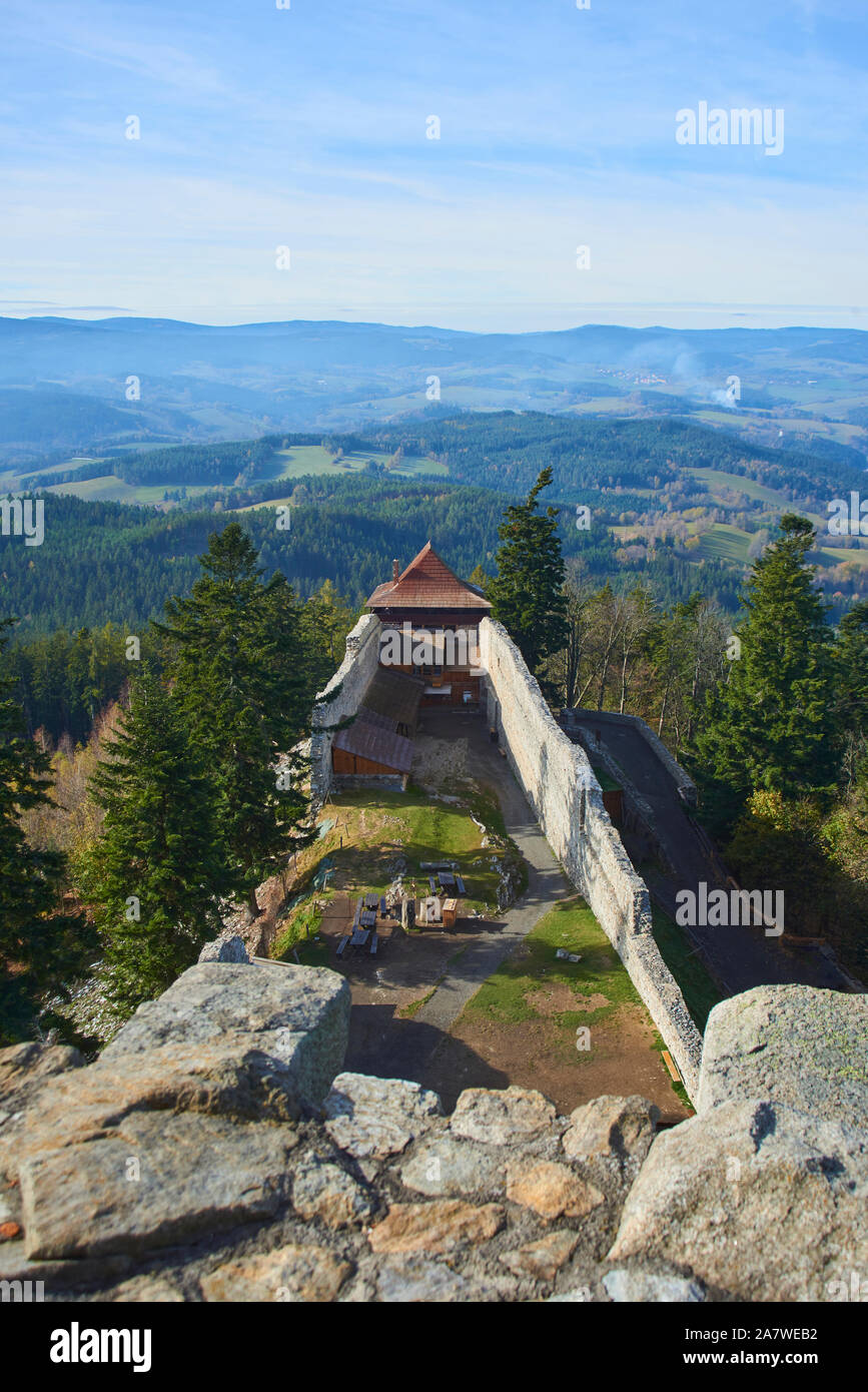 Kasperk castle, Sumava National Park (Bohemian forest), Czech Republic ...