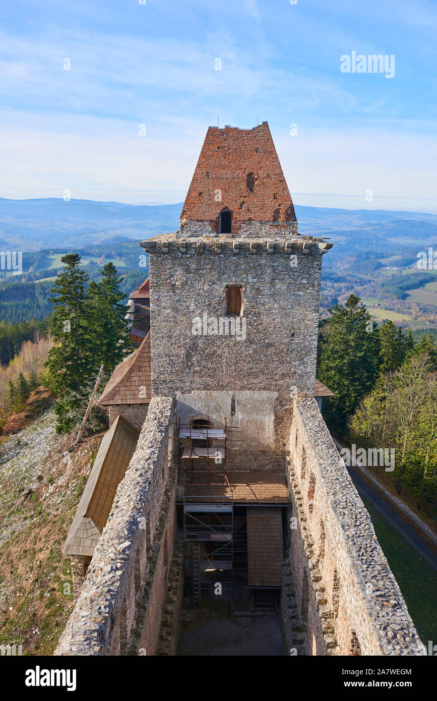Kasperk castle, Sumava National Park (Bohemian forest), Czech Republic ...