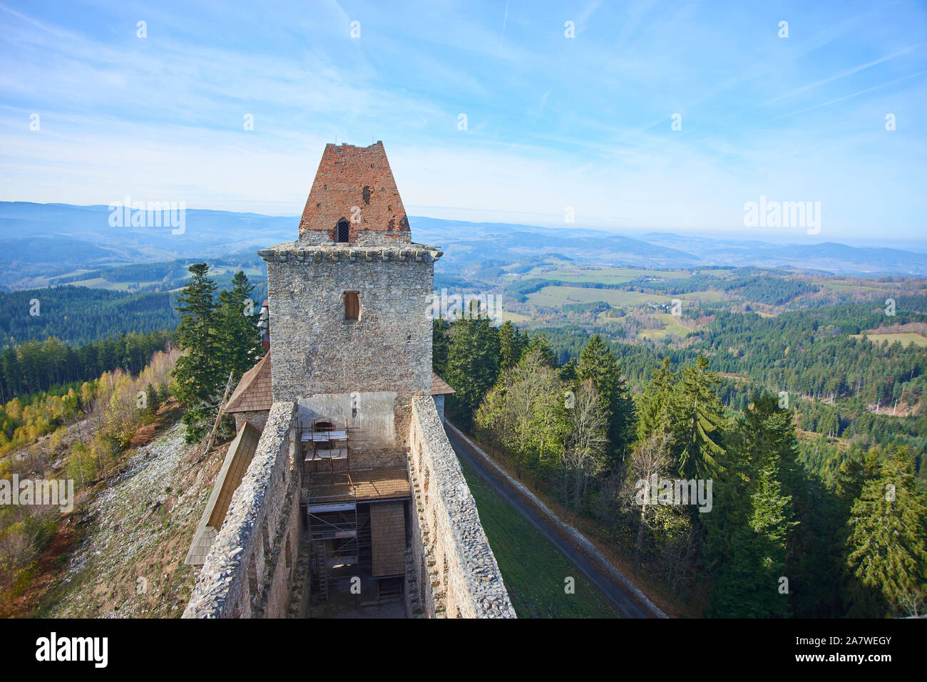 Kasperk castle, Sumava National Park (Bohemian forest), Czech Republic ...