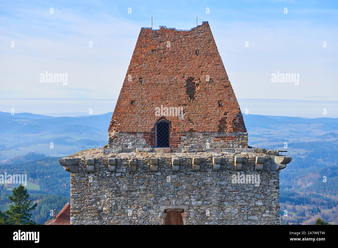 Kasperk castle, Sumava National Park (Bohemian forest), Czech Republic ...