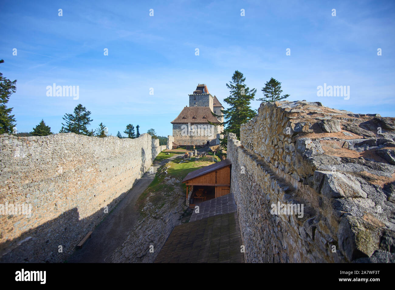 Kasperk castle, Sumava National Park (Bohemian forest), Czech Republic ...