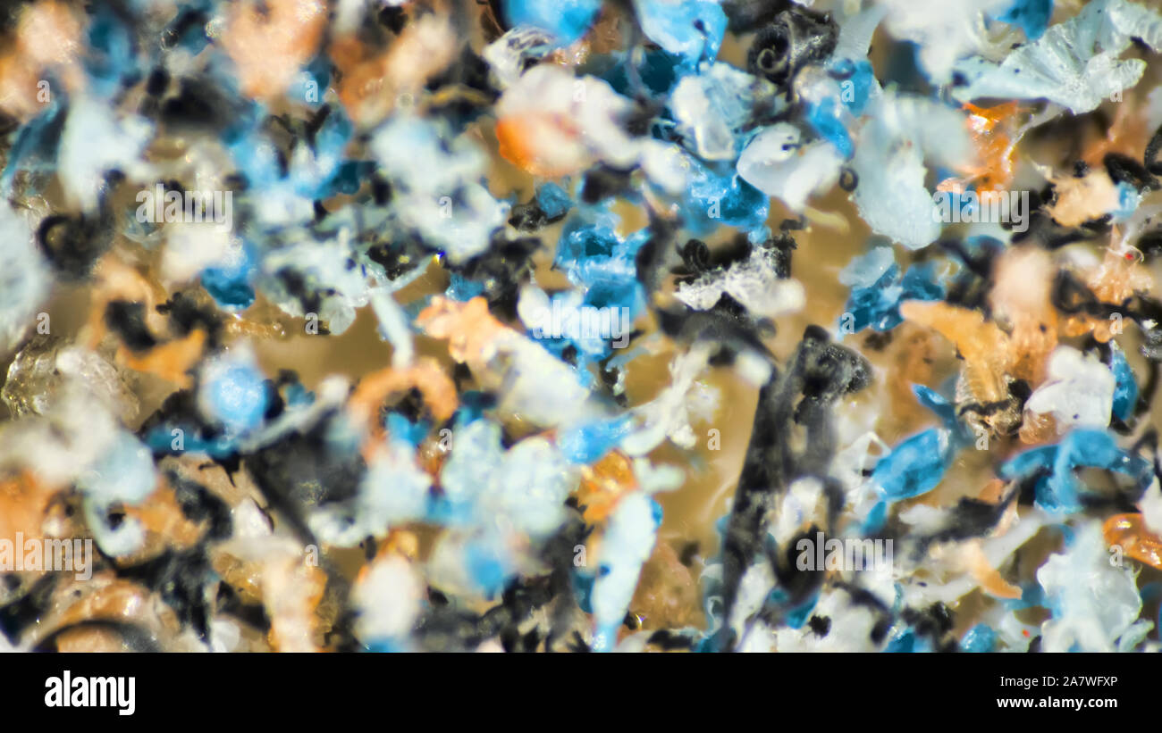 Plastic gets into sea, gradually destroyed by waves and sun. Plastic ...