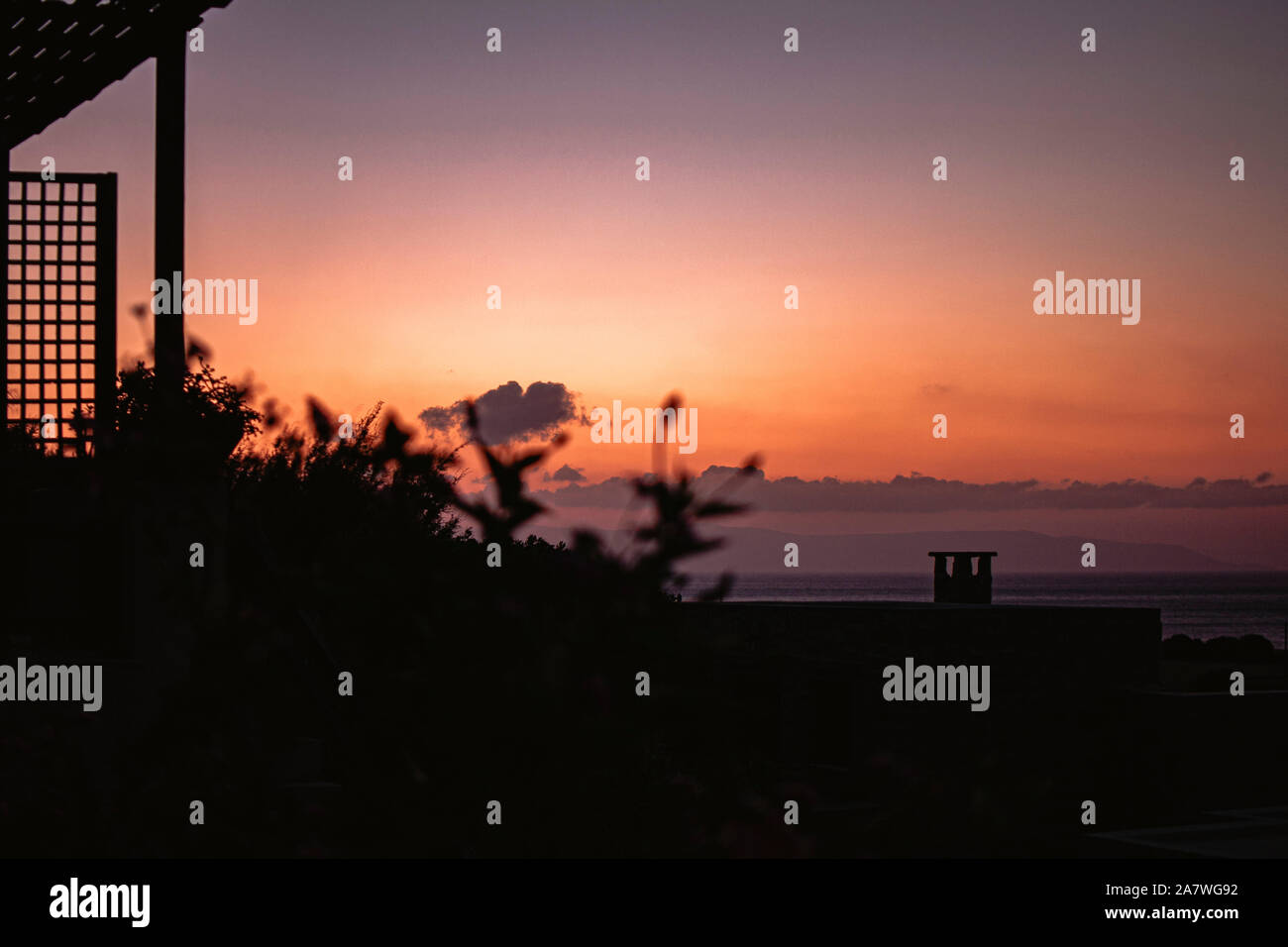 Sunset and Sunrise in Greece Stock Photo - Alamy