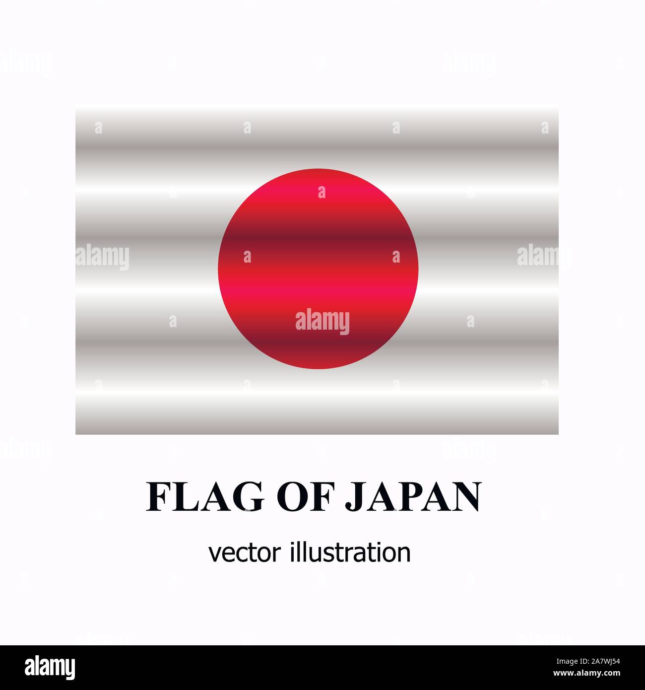 Bright button with flag of Japan. Vector illustration with white ...