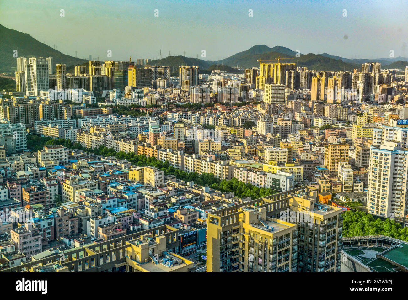 --FILE--Residential buildings are seen in Chang'an town, Dongguan city ...