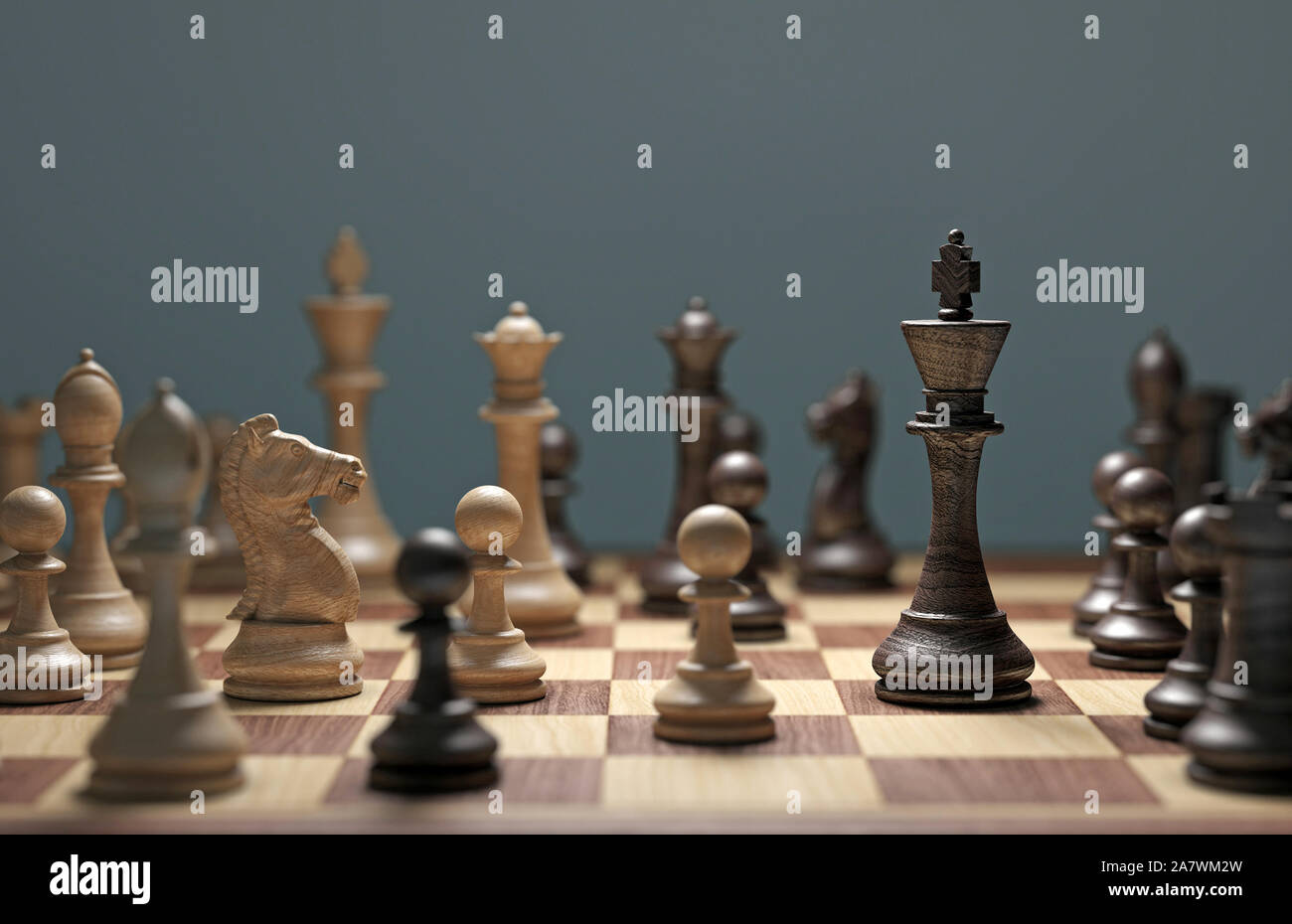 Chess Pieces on board Stock Photo - Alamy