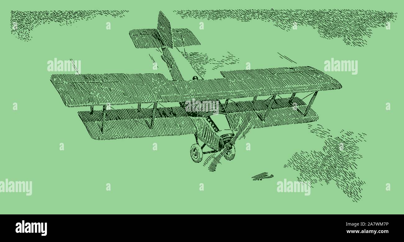 Biplane flying top view Stock Vector Images - Alamy