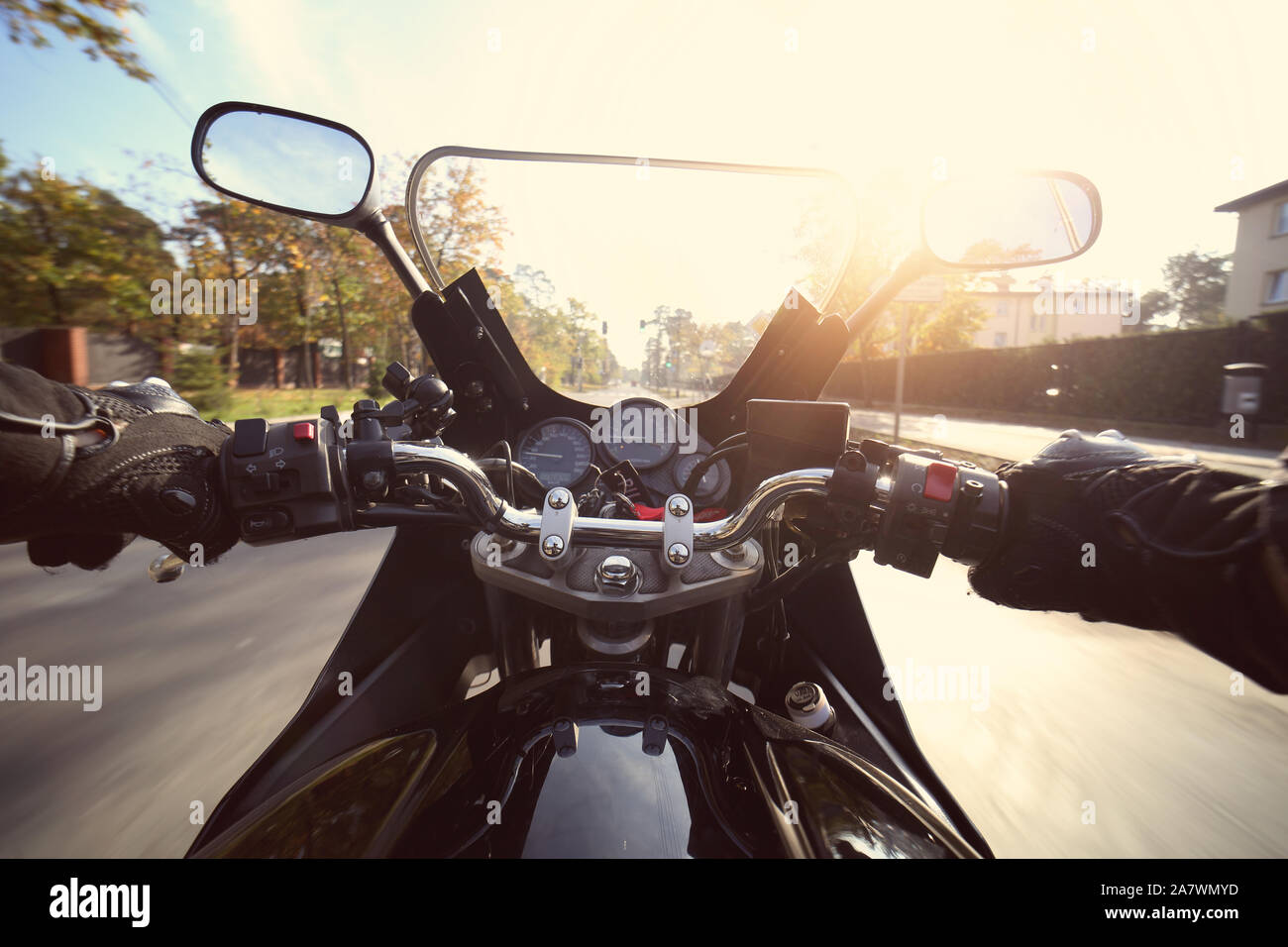 Motorbike rider rear view hi-res stock photography and images - Alamy
