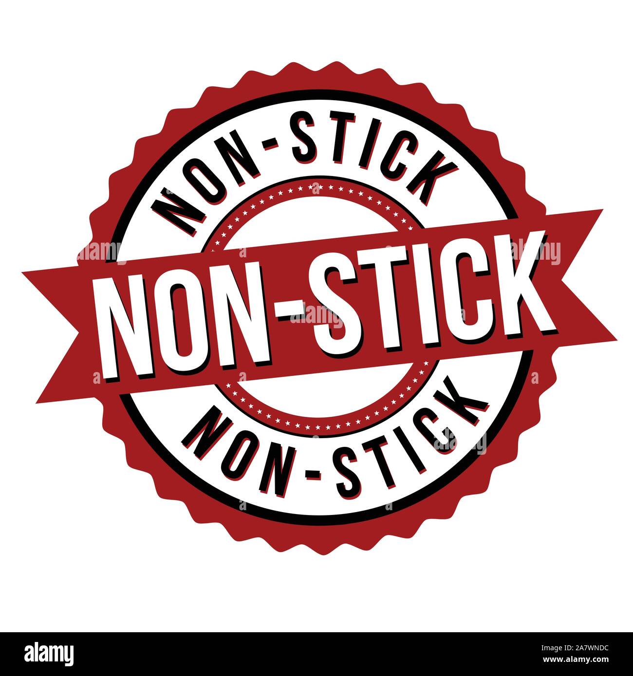 Non-stick label or sticker on white background, vector illustration ...