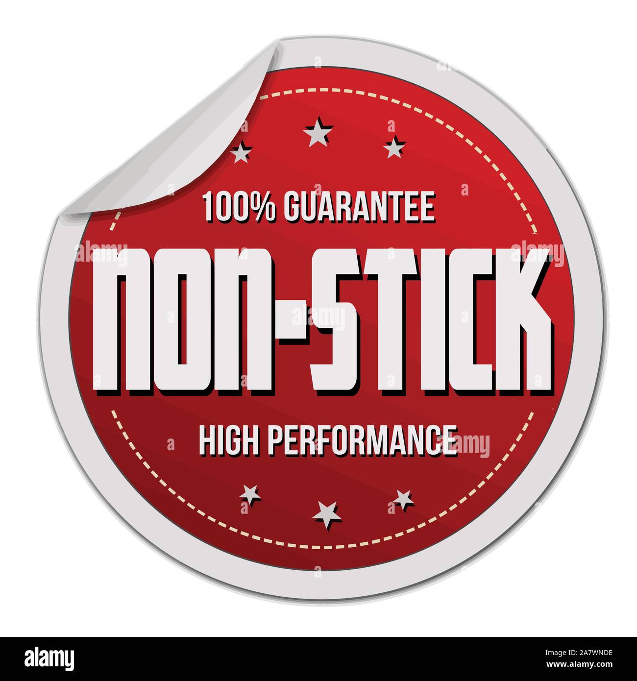Non-stick label or sticker on white background, vector illustration ...