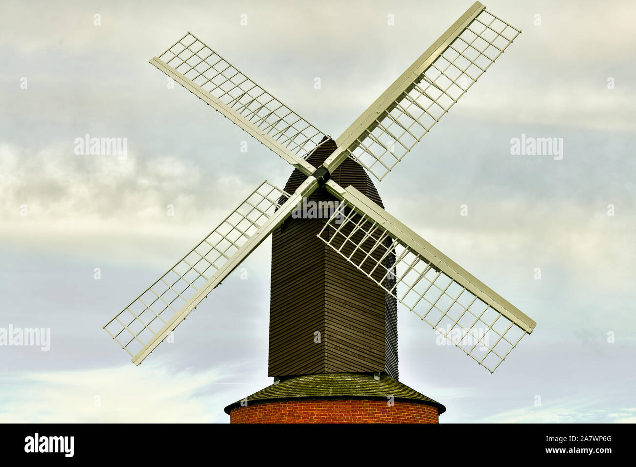 Brill windmill: Traditional wood and brick windmill in the ...