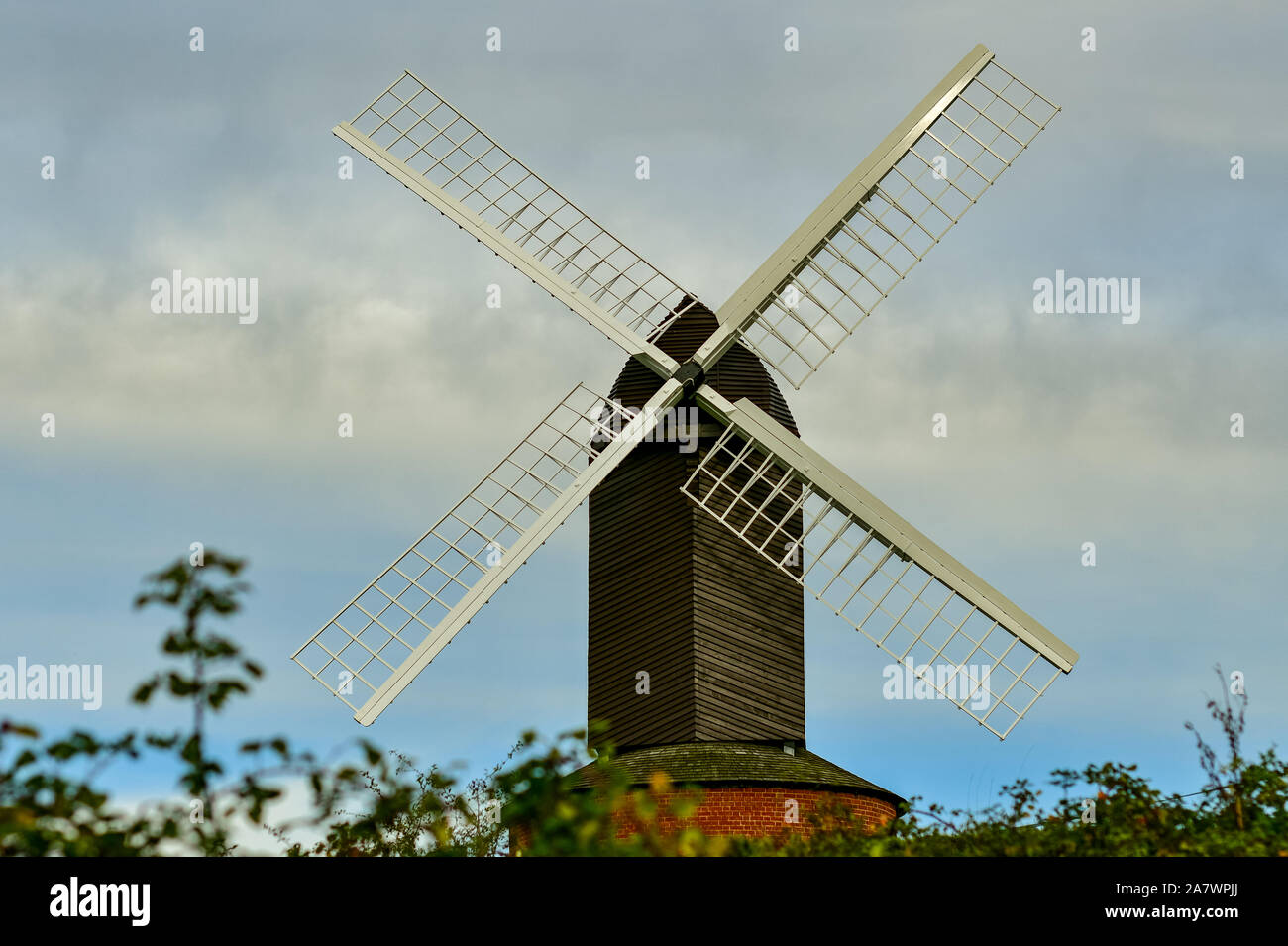 Brill windmill: Traditional wood and brick windmill in the ...