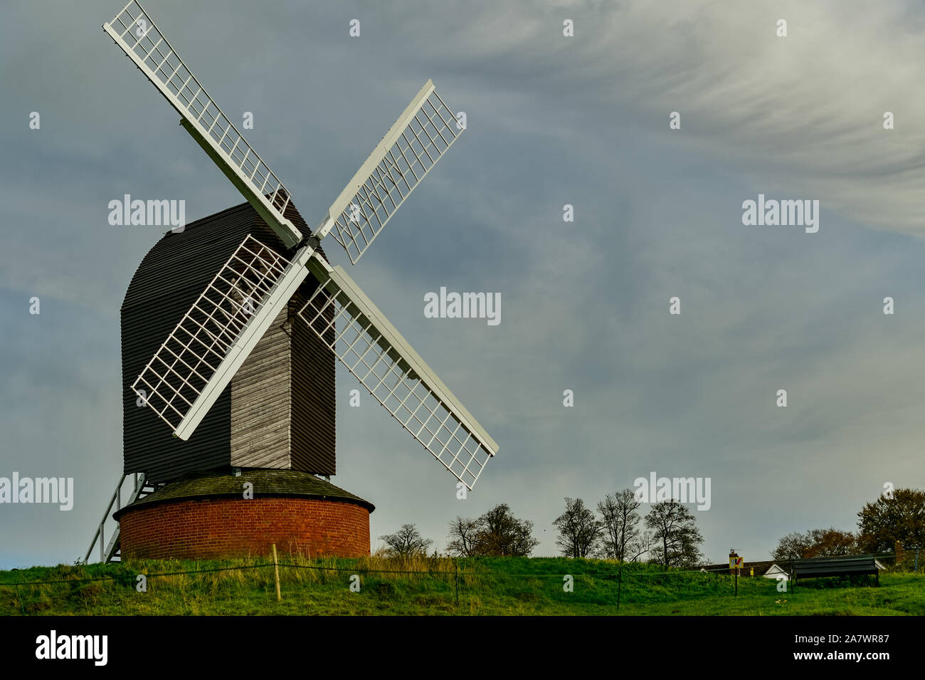 Brill windmill: Traditional wood and brick windmill in the ...