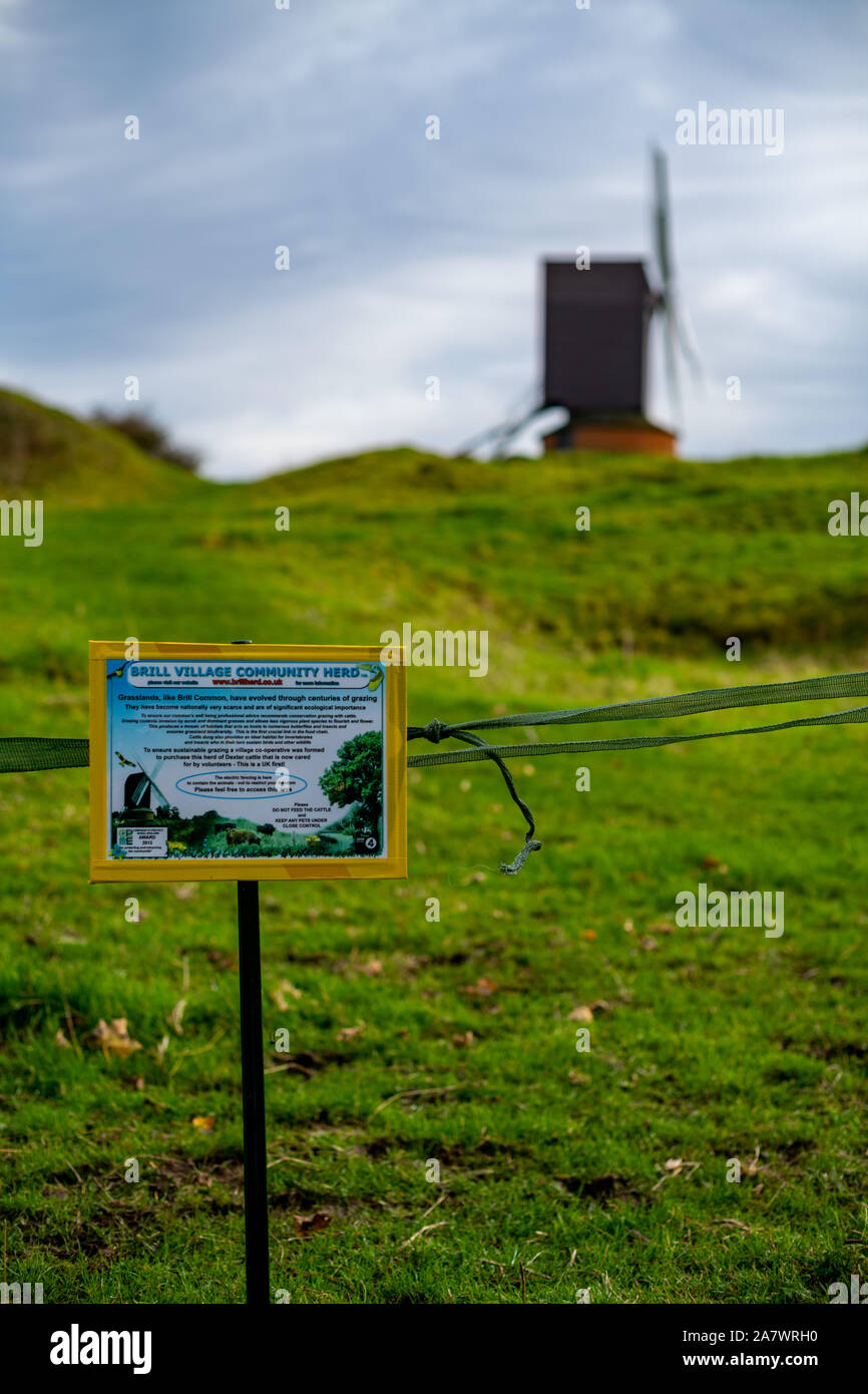 Brill windmill: Traditional wood and brick windmill in the ...