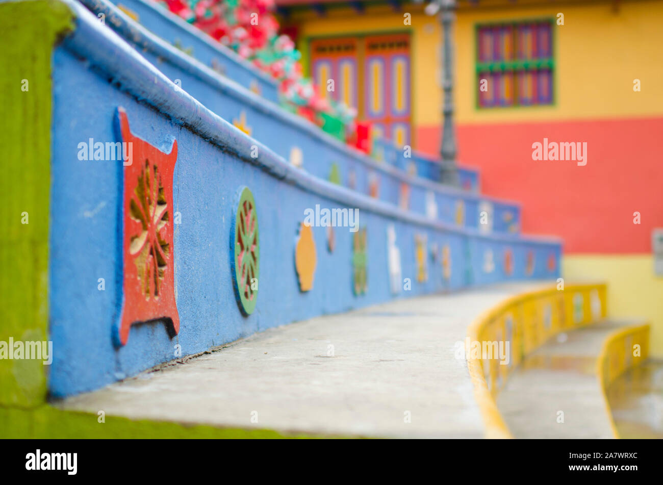 Colorful and decorated steps, in Guatapé, Antioquia, Colombia Stock ...