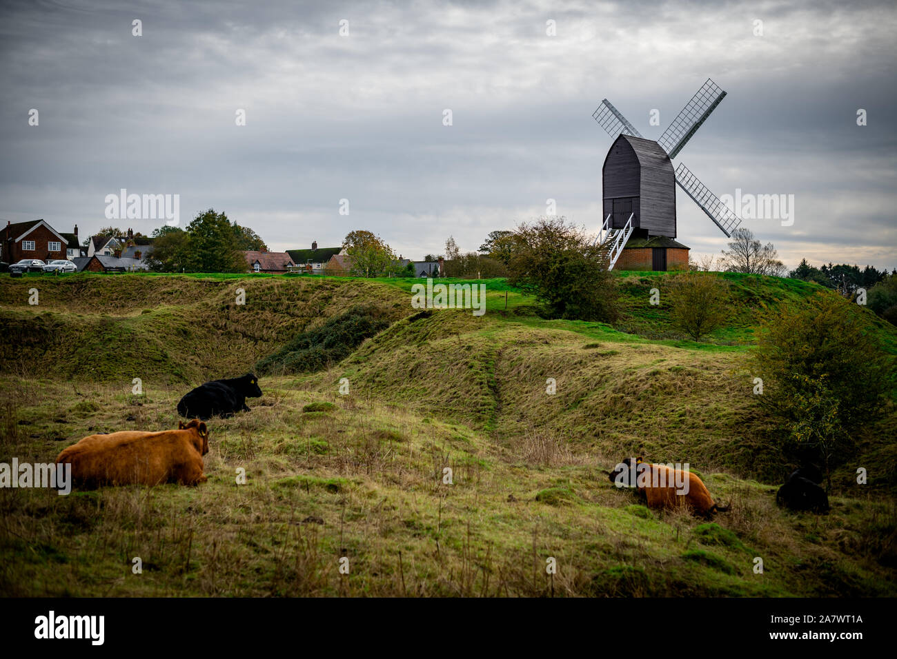 Brill windmill: Traditional wood and brick windmill in the ...