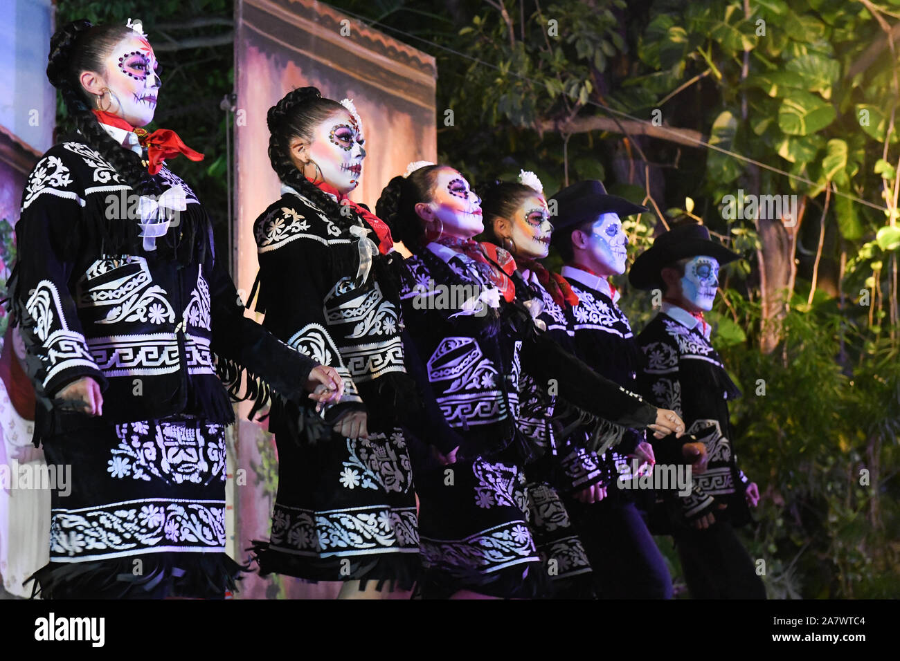 Mariachi style dance band, Festival de Las Animas, Merida, Mexico Stock ...