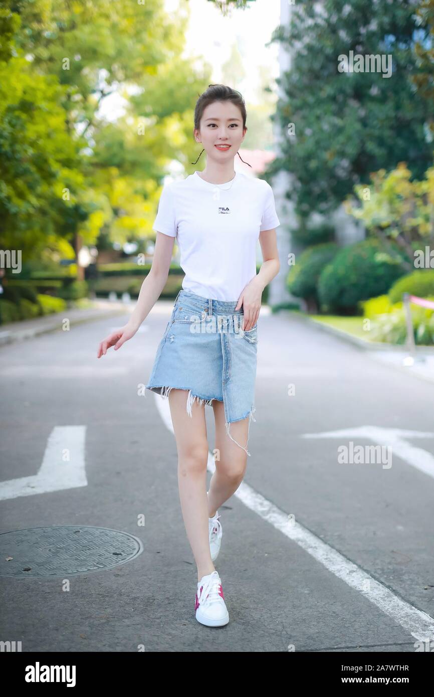 Chinese actress Qiao Xin, also known as Bridgette Qiao, poses before ...