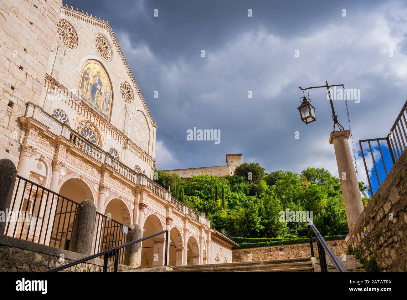 Spoleto Cathedral and medieval fortress, the city famous landmarks ...