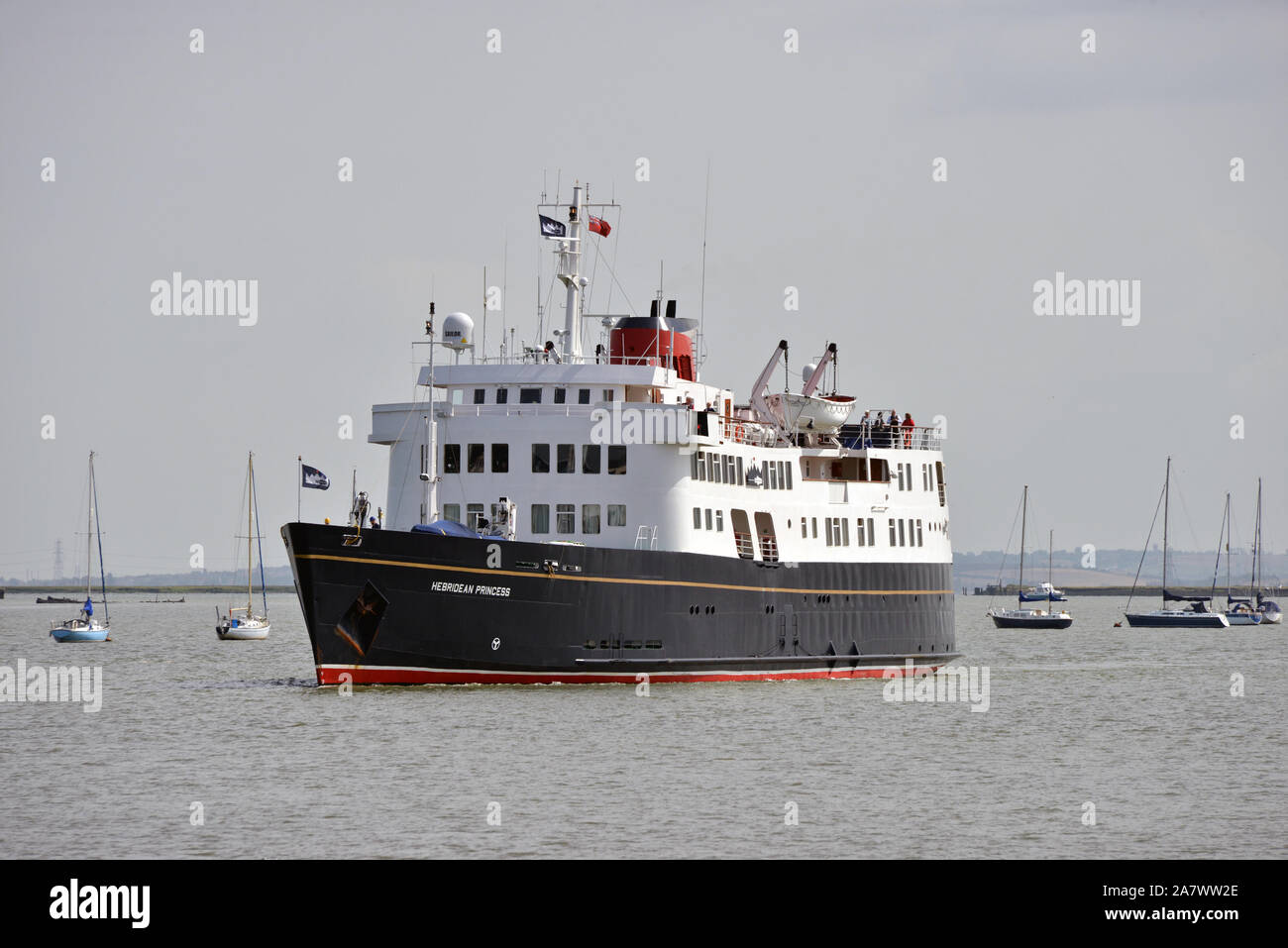 HEBRIDEAN PRINCESS approaching Chatham Docks, River Medway, Kent Stock ...