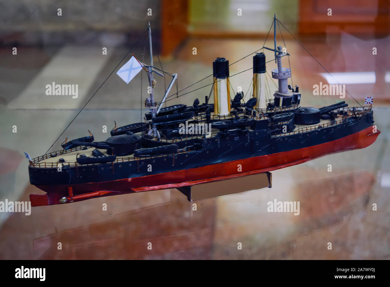 Model of an old military steam ship Stock Photo - Alamy