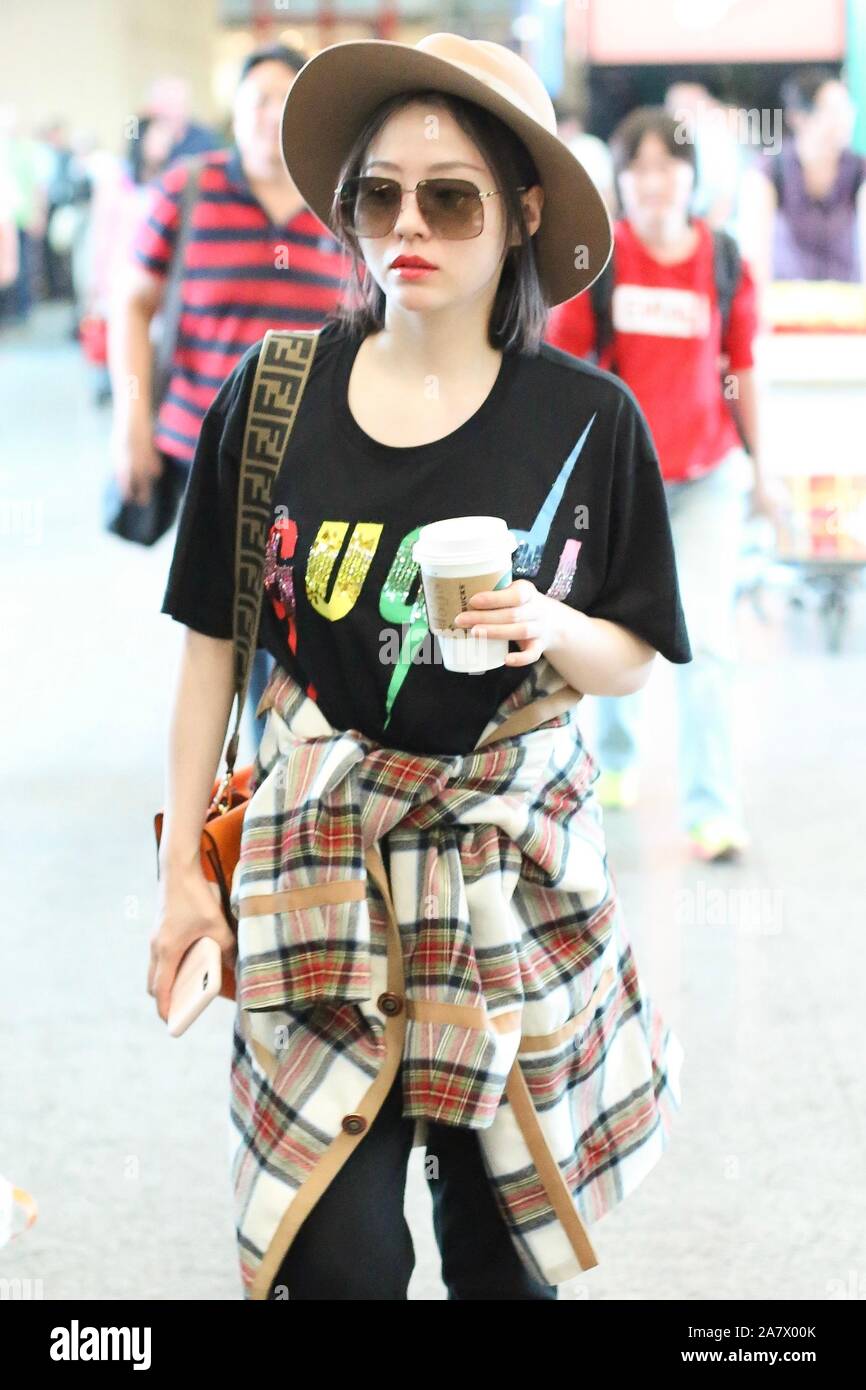 Chinese singer Jane Zhang or Zhang Liangying arrives at the Beijing ...