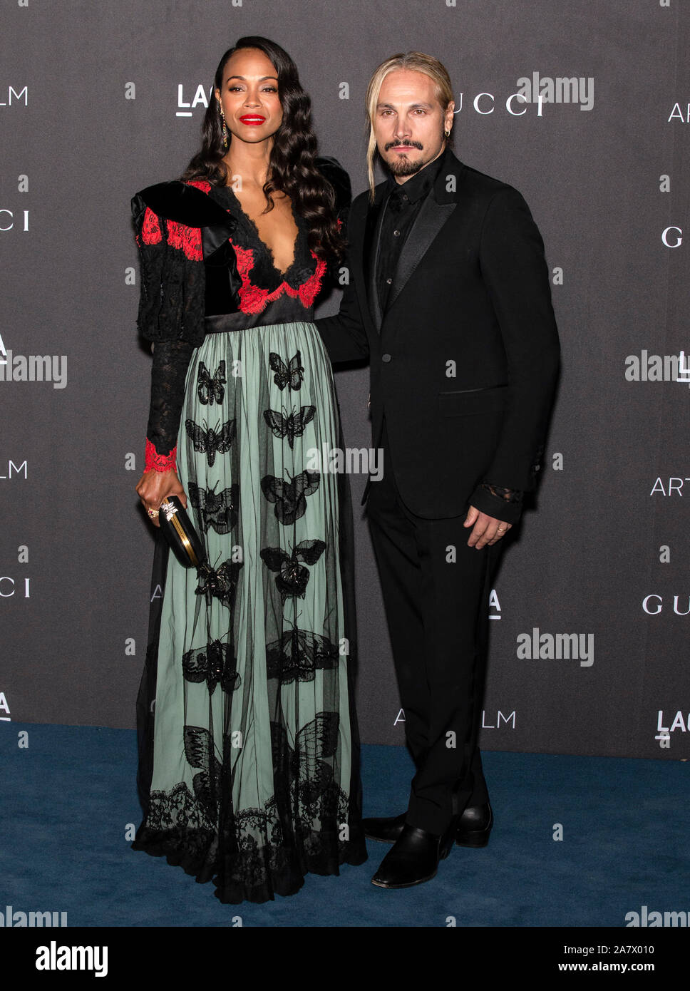 Los Angeles, California - November 02, 2019: Zoe Saldana and Marco ...