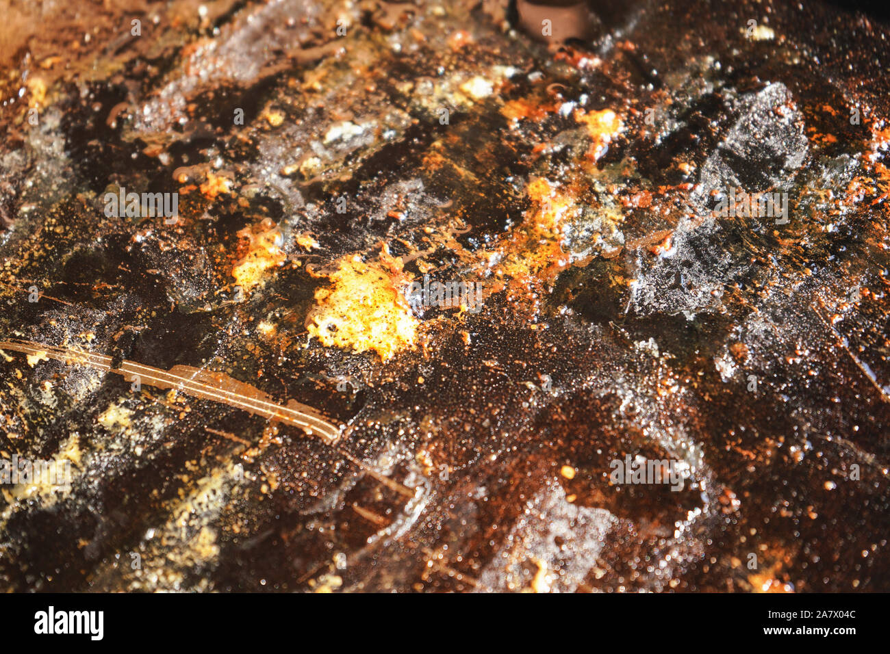 Closeup of dirty grill metal plate - can be used as grunge texture ...