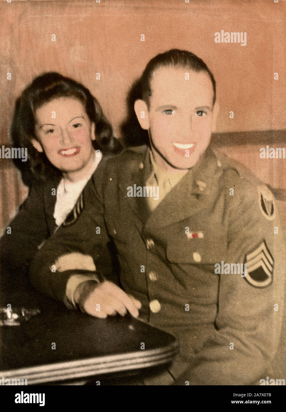 A World War II American Sergeant on leave meeting his wife in ...