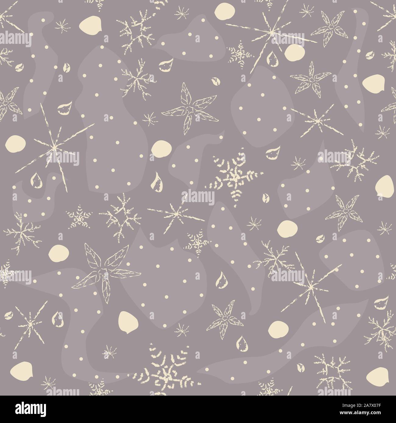 Cute Hand Drawn Winter Pattern. Seamless Pattern. Vector Illustration ...