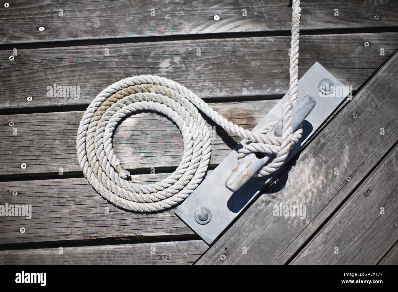 Rope around an anchor Stock Photo - Alamy